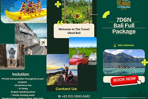 7D6N Bali Full Package With Hotel - The Travel Ubud Bali